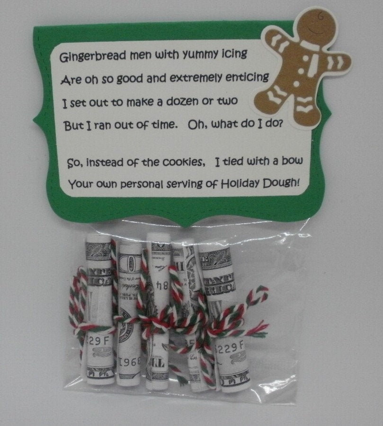 Set of 2 Gingerbread Men Money Gift Bags You Assemble - Etsy