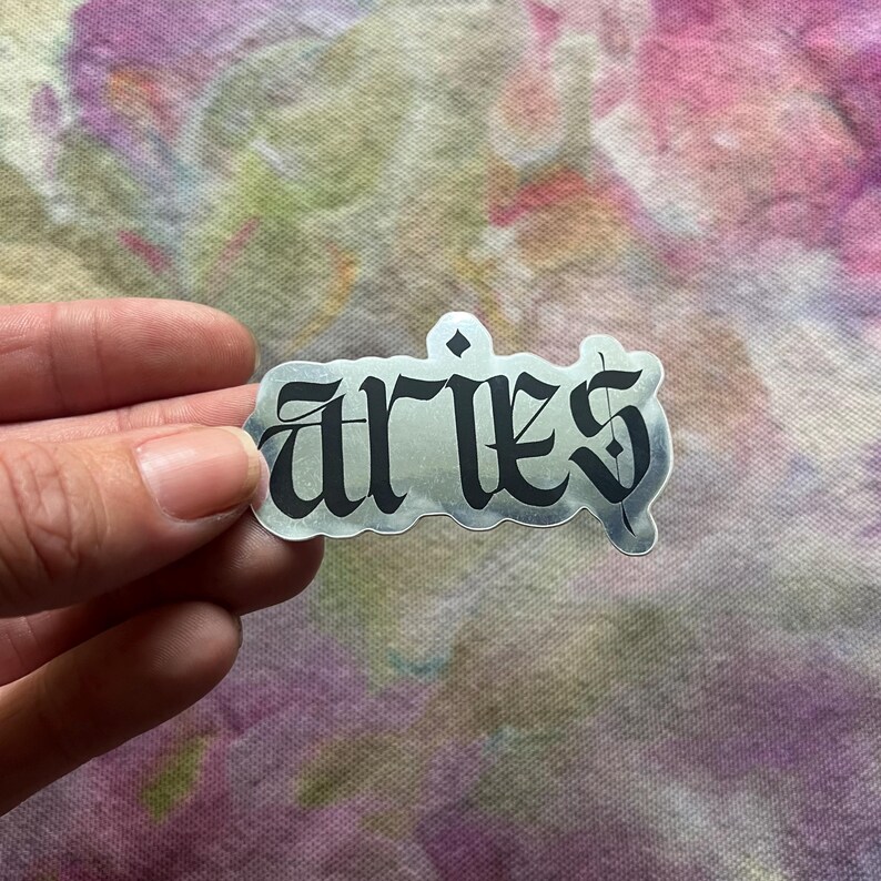 Gothic Font Zodiac Sign Vinyl Sticker - Retro/astrology/aries/taurus ...