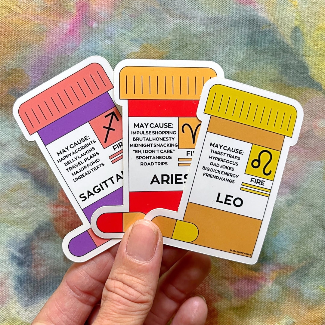 Zodiac Sign Pill Bottle -funny/adhd/astrology/aries/taurus/gemini ...