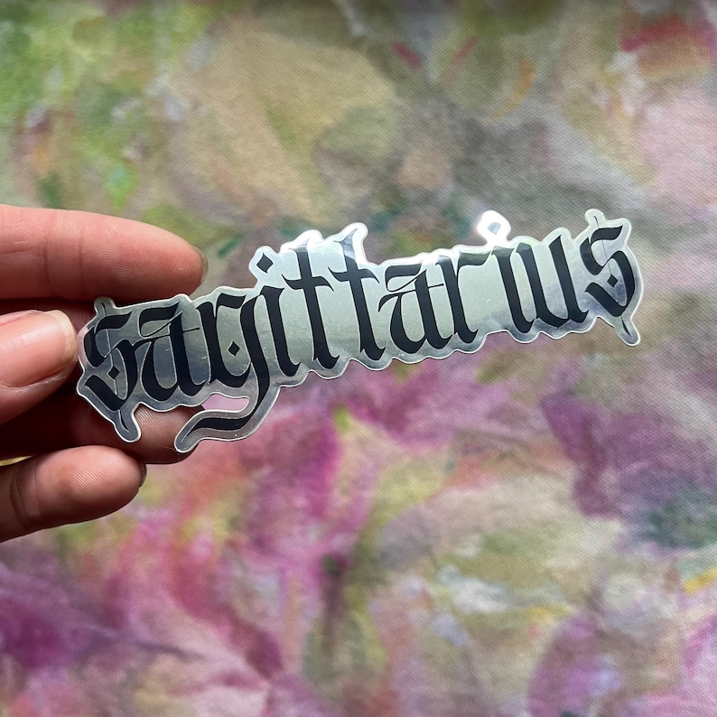 Gothic Font Zodiac Sign Vinyl Sticker - Retro/astrology/aries/taurus ...