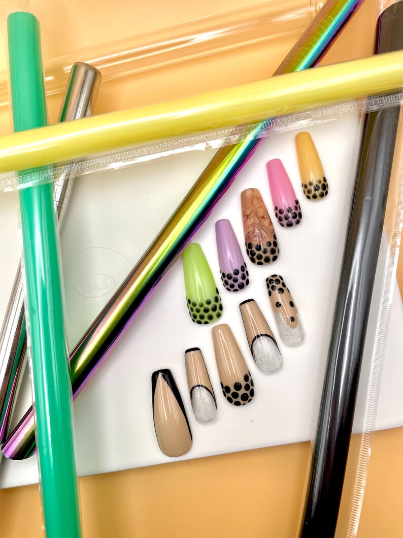 Boba Babe Press on Nails Luxury Nails Handmade Set - Etsy
