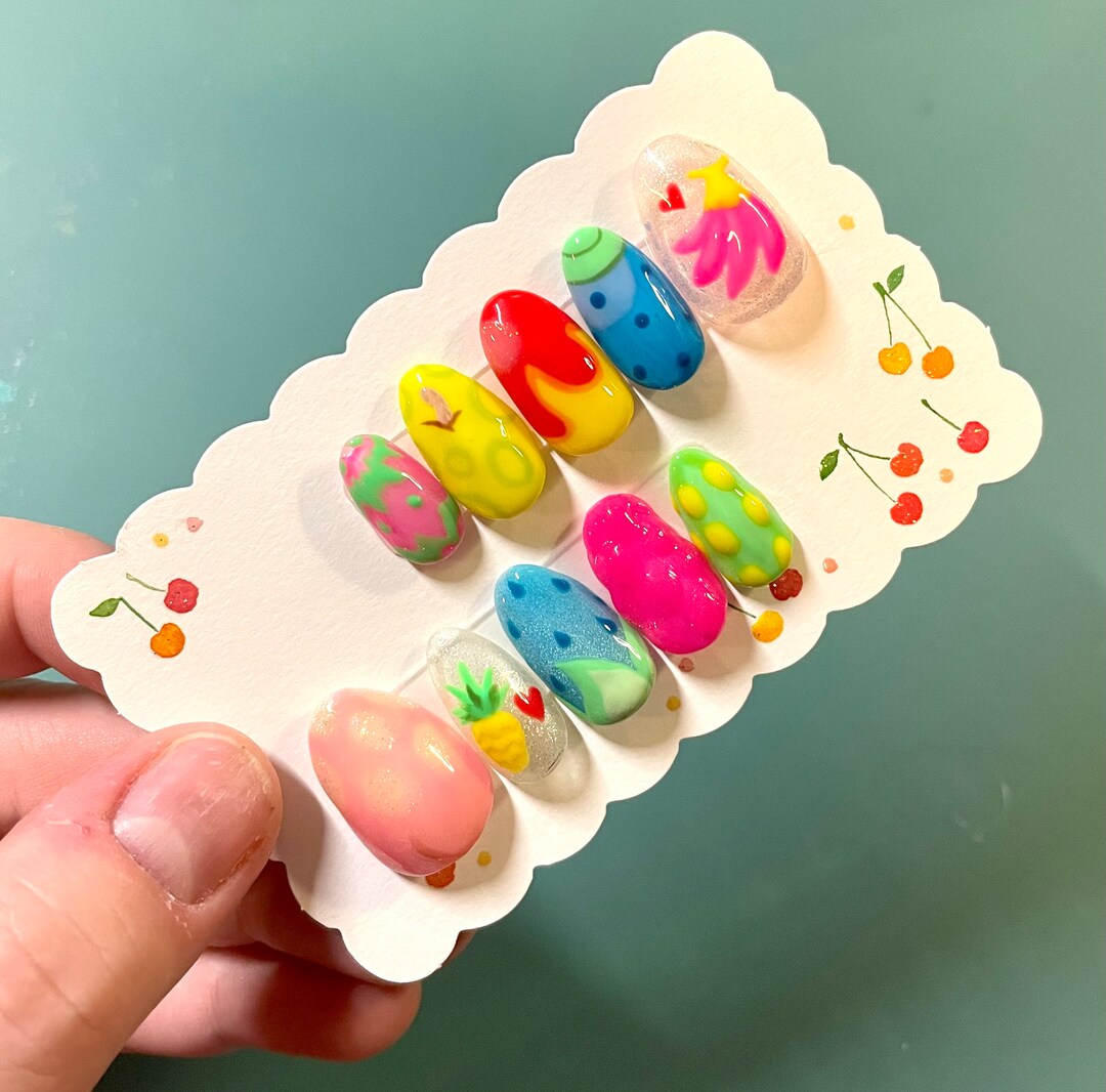 Wild Pokeberry Pokemon Berry Press on Nails Luxury Nails Handmade Set ...