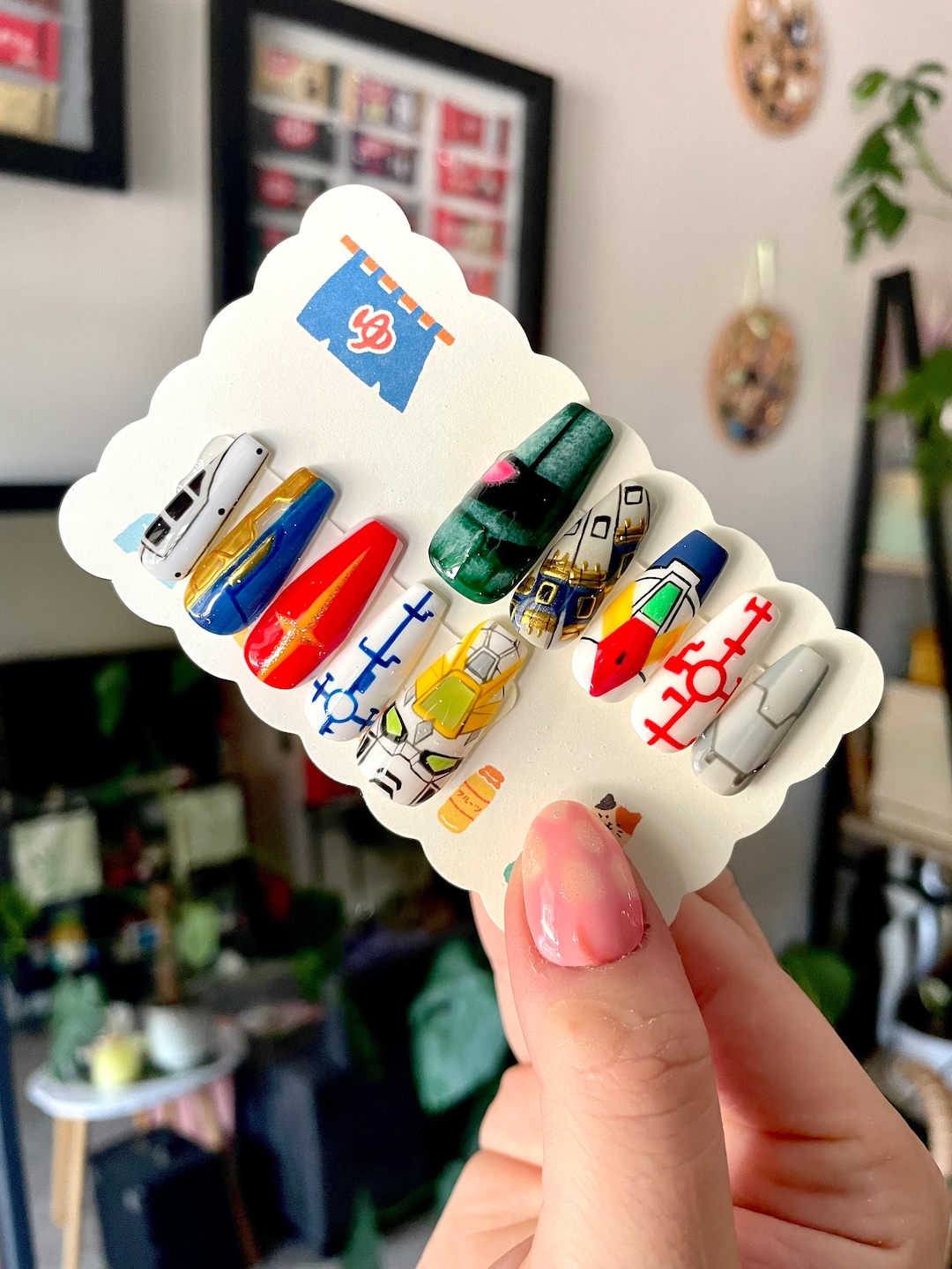 Gundam Custom Press on Nails | Luxury Nails | Handmade Set | Custom ...