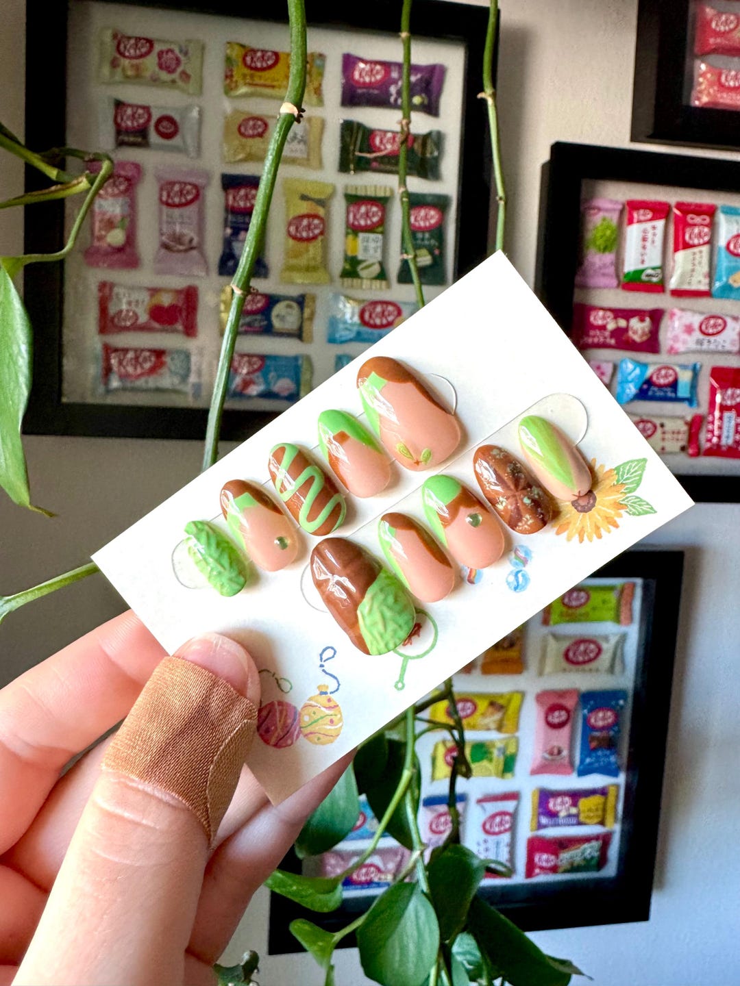 Dubai Chocolate Press on Nails | Luxury Nails | Handmade Set | Custom ...