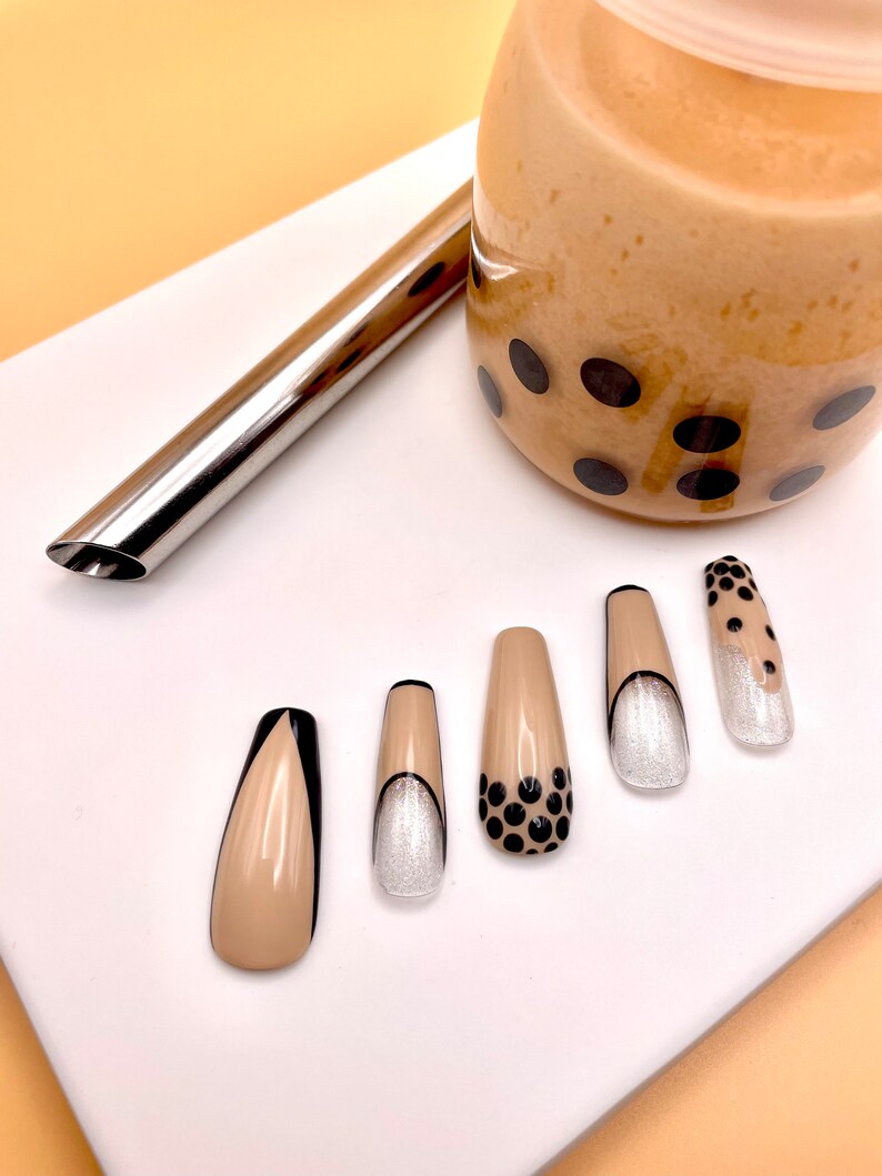 Boba Babe Press on Nails Luxury Nails Handmade Set - Etsy