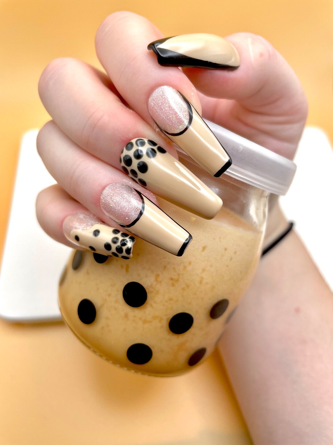 Boba Babe Press on Nails | Luxury Nails | Handmade Set | Custom | 3D ...
