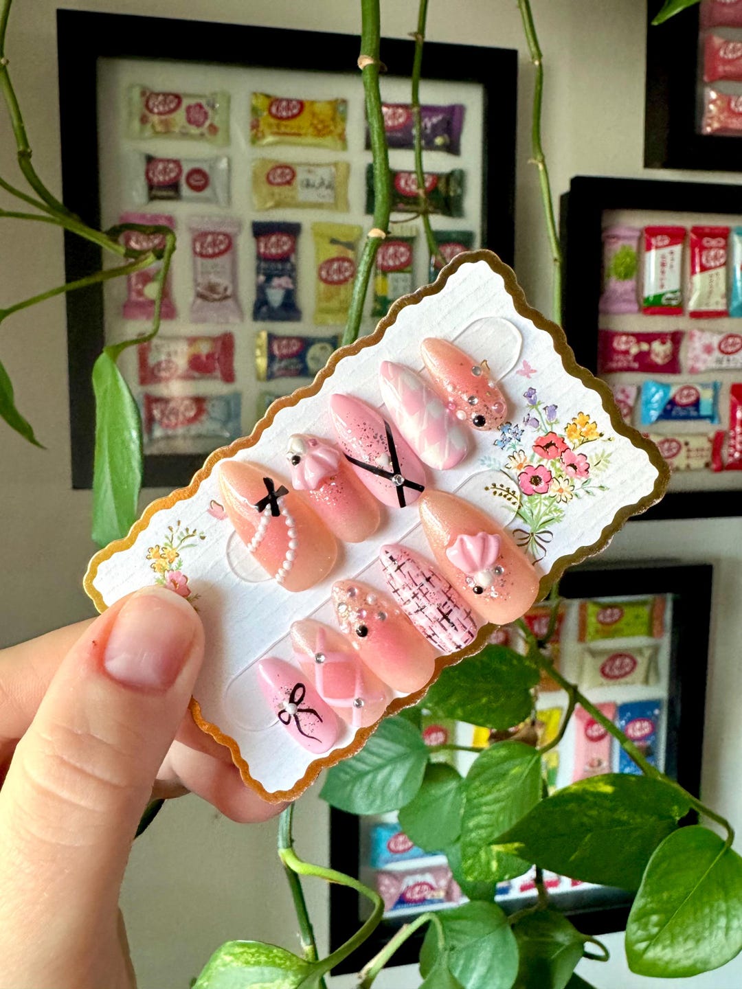 Preppy in Pink Press on Nails | Luxury Nails | Handmade Set | Custom ...