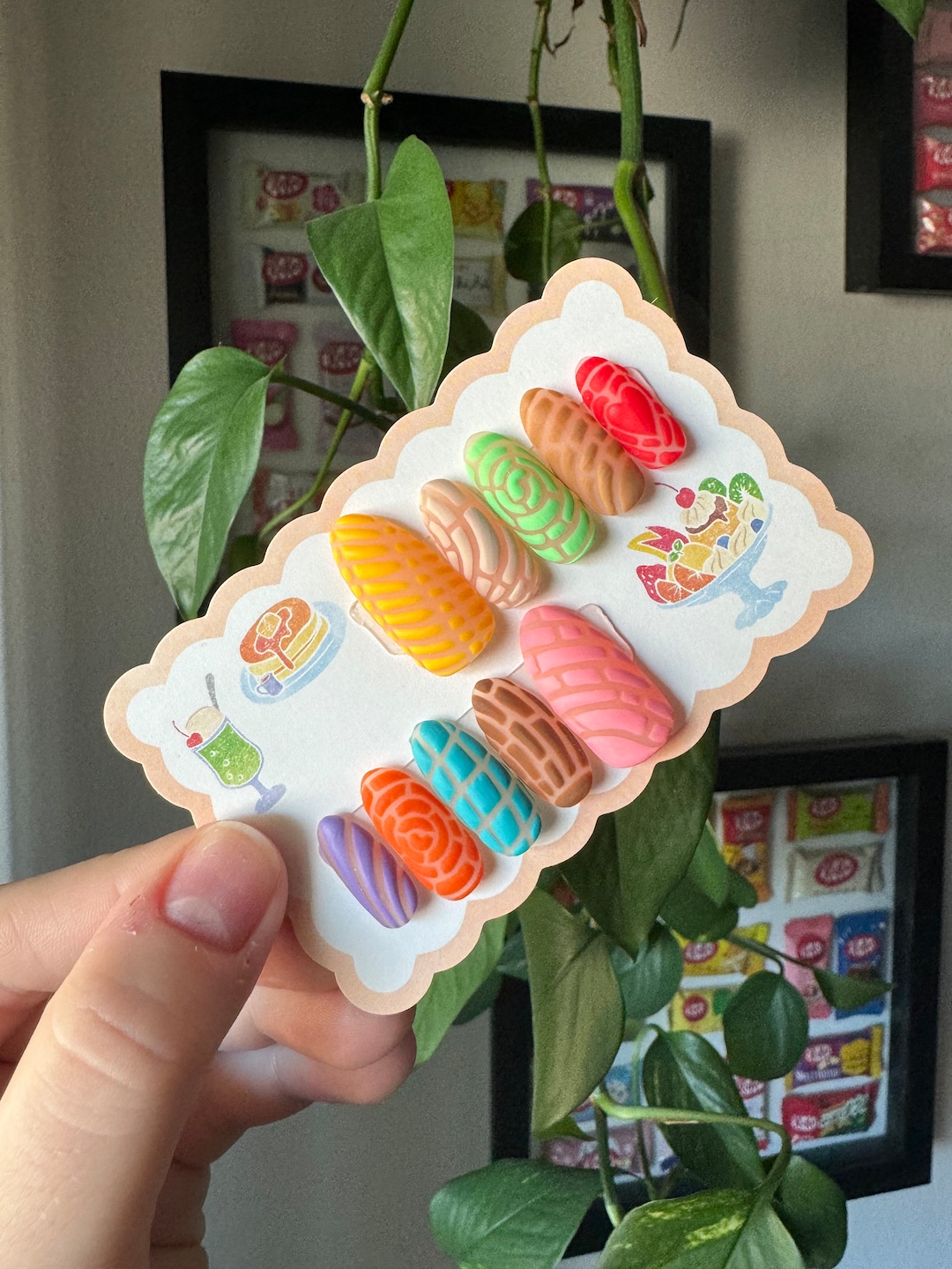 Crazy for Conchas -- Concha Pan Dulce Press on Nails | Luxury Nails ...