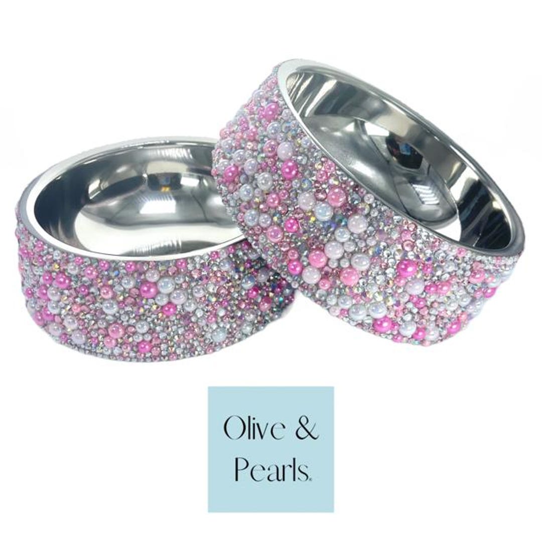 Rhinestone Pet Bowl: Modern Blinged Out Stainless Steel Dog Bowl - Etsy