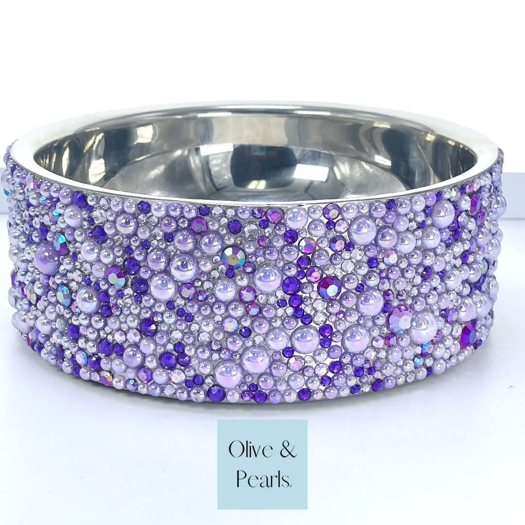 Ready to Ship Blinged Out Pet Bowl, Luxury Pet Bowl, Rhinestone Pet ...