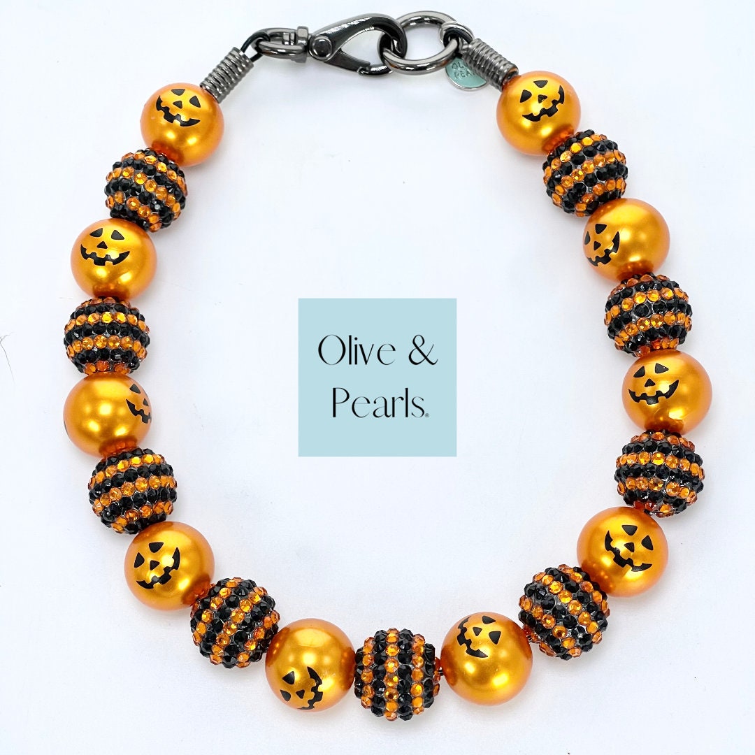 The "binx" Pearl Dog Collar, Halloween Dog Collar, Pearl Dog Necklace ...