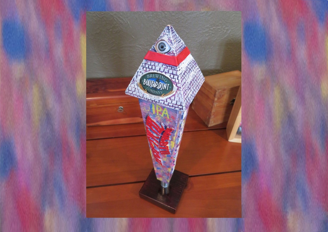 197 Original BLUE POINT Hoptical Illusion IPA Beer Tap Handle W/ Hand ...
