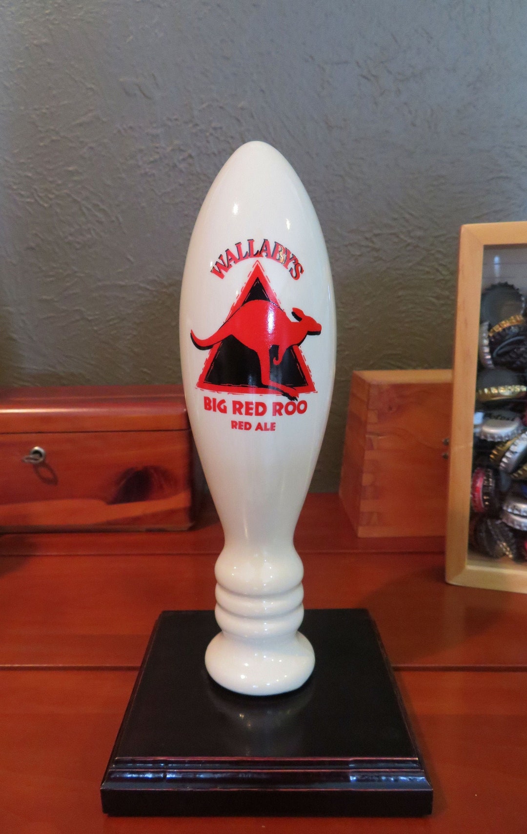 1672 Original Wallaby's Big Red Roo Red Ale Tap Handle W/ Hand-made ...