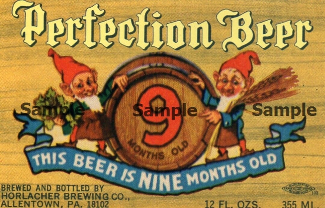 872 - Set of (100) Original "perfection Beer" Unused Labels - Horlacher ...