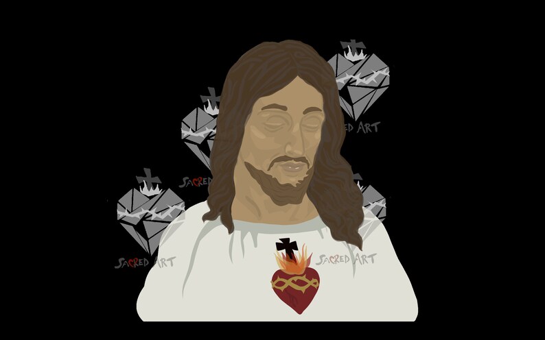 Sacred Heat of Jesus. Digital Printable Download - Etsy