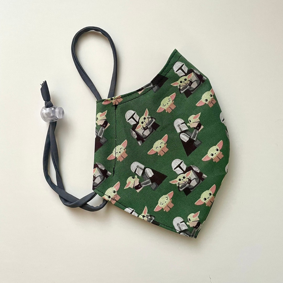 Mandalorian and Grogu Premium Cotton Fitted Face Mask W/ Filter Pocket ...