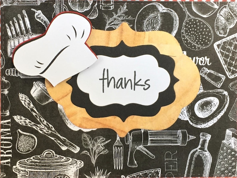 Handmade Thank You Card with 3D Chef's Hat-Thank You Card | Etsy