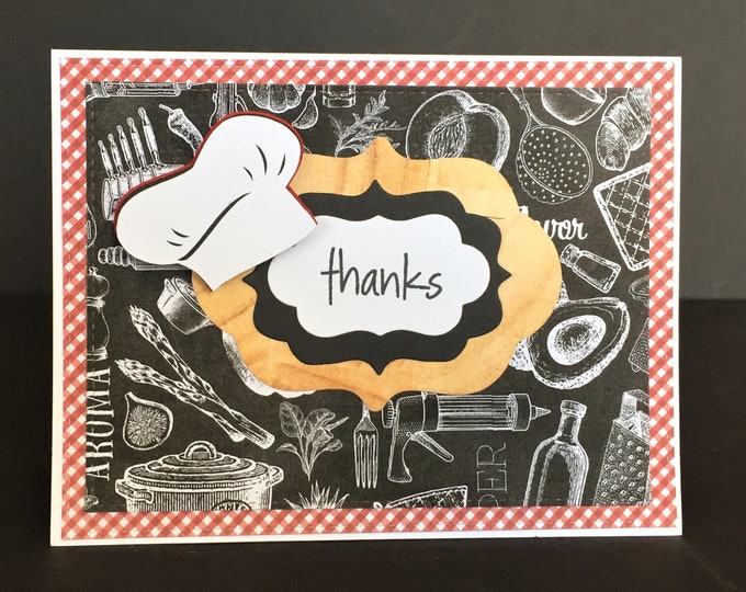 Handmade Thank You Card With 3D Chef's Hat-thank You Card for Party ...
