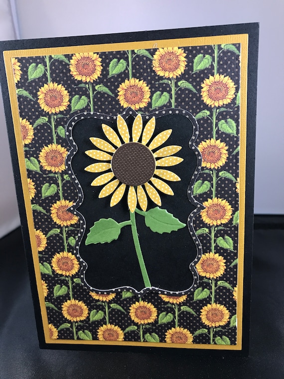 Handmade Stunning Sunflower Card Graphic 45 print diecut | Etsy