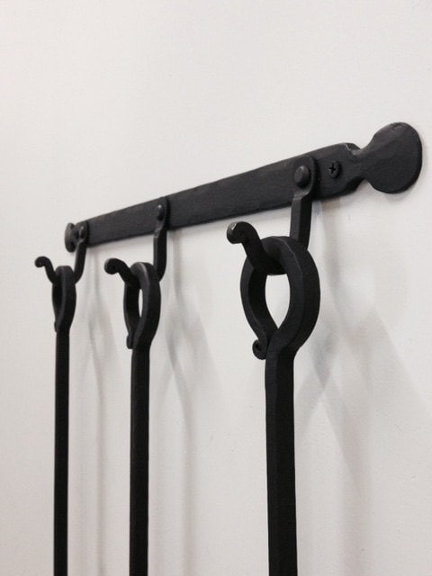 Minimalist Fireplace Tool Set W Wall Mount, Lifetime Guarantee - Etsy