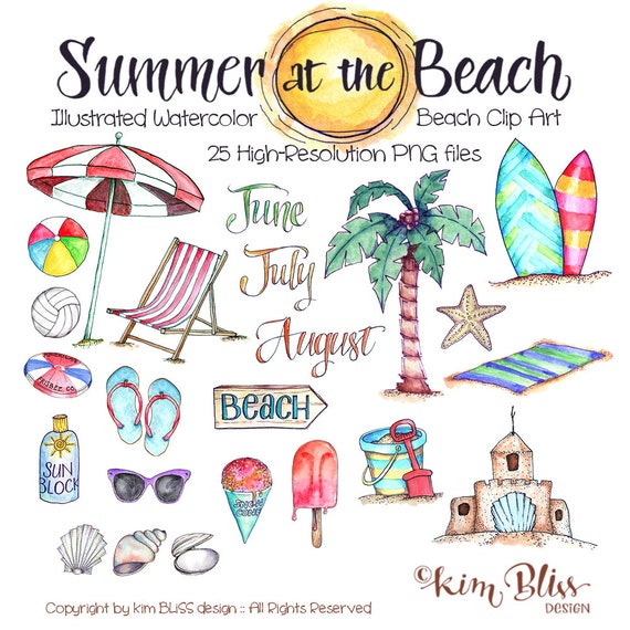 August Summer Clipart