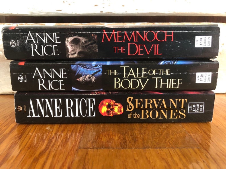 3 Anne Rice Books Servant of the Bones Body Thief Memnoch the Devil Pb ...