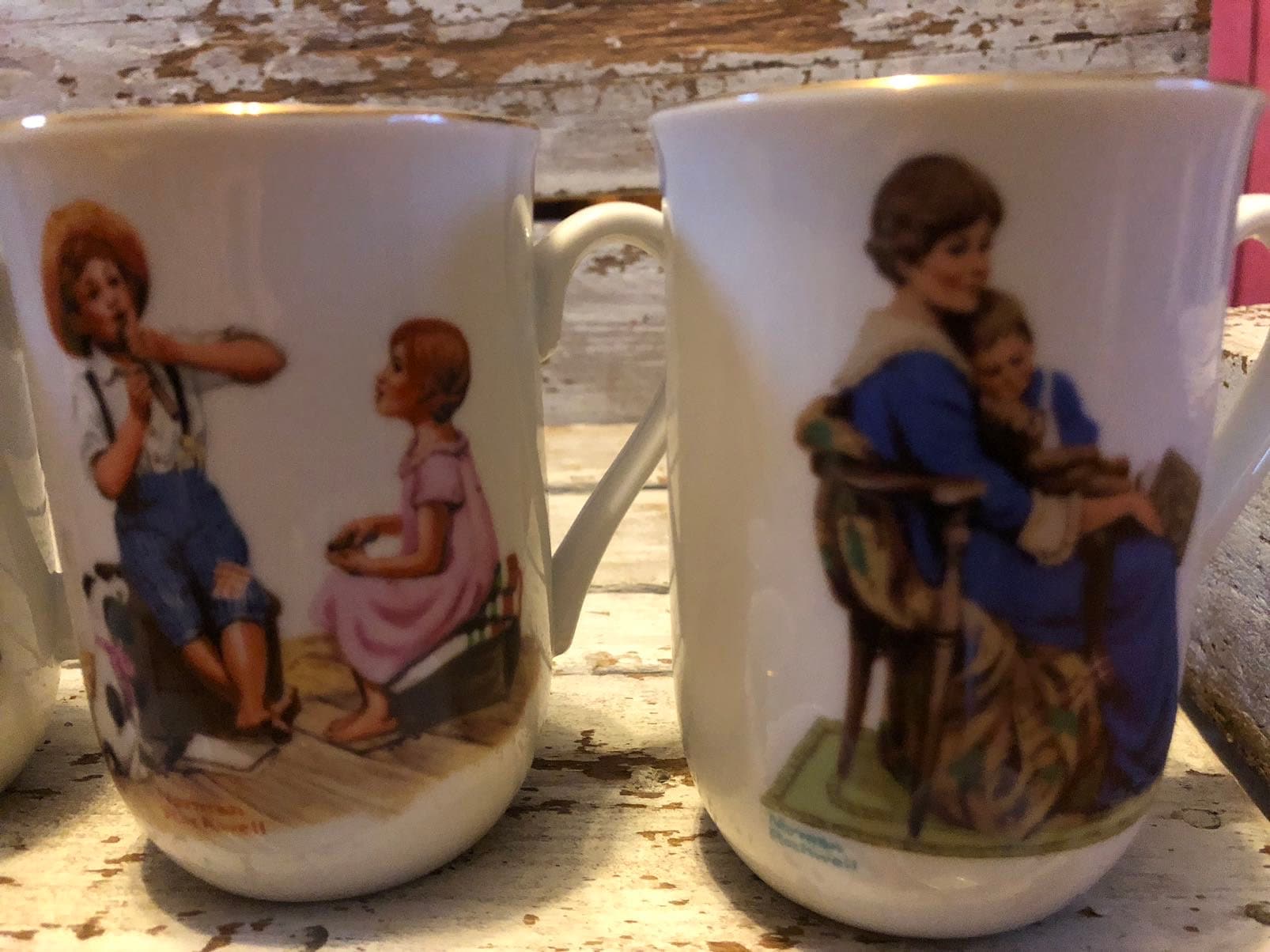 8 Vintage Norman Rockwell Museum Mugs/cups in Original Shipper Never ...