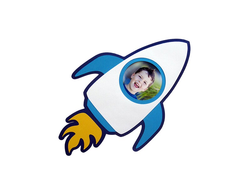 Rocket Photo Frame SVG Cut File and PDF Template - Etsy