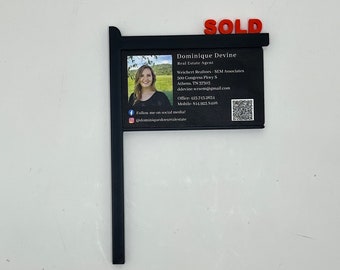 Real Estate SOLD Sign Business Card Holder - Etsy