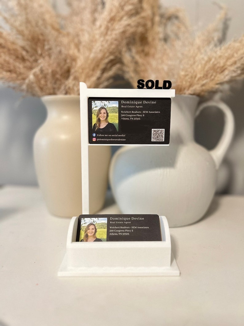 Real Estate SOLD Sign Business Card Holder - Etsy