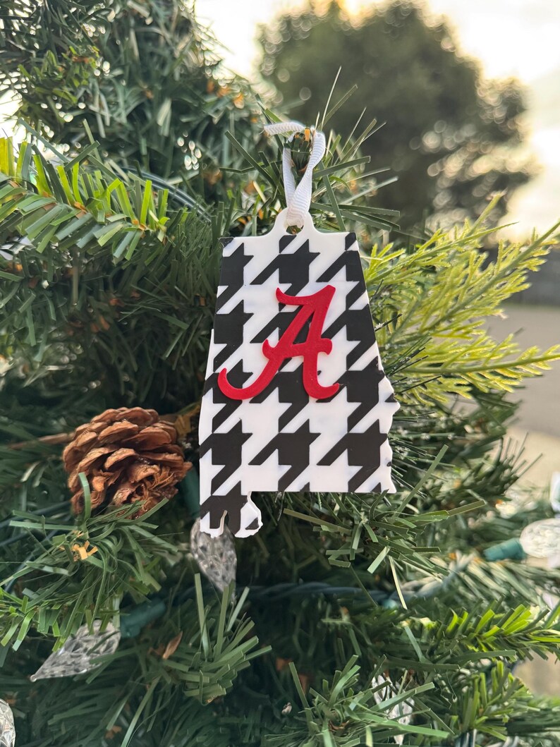 Alabama Crimson Tide State Ornament – Roll Tide & Script “A” Designs (6 ...