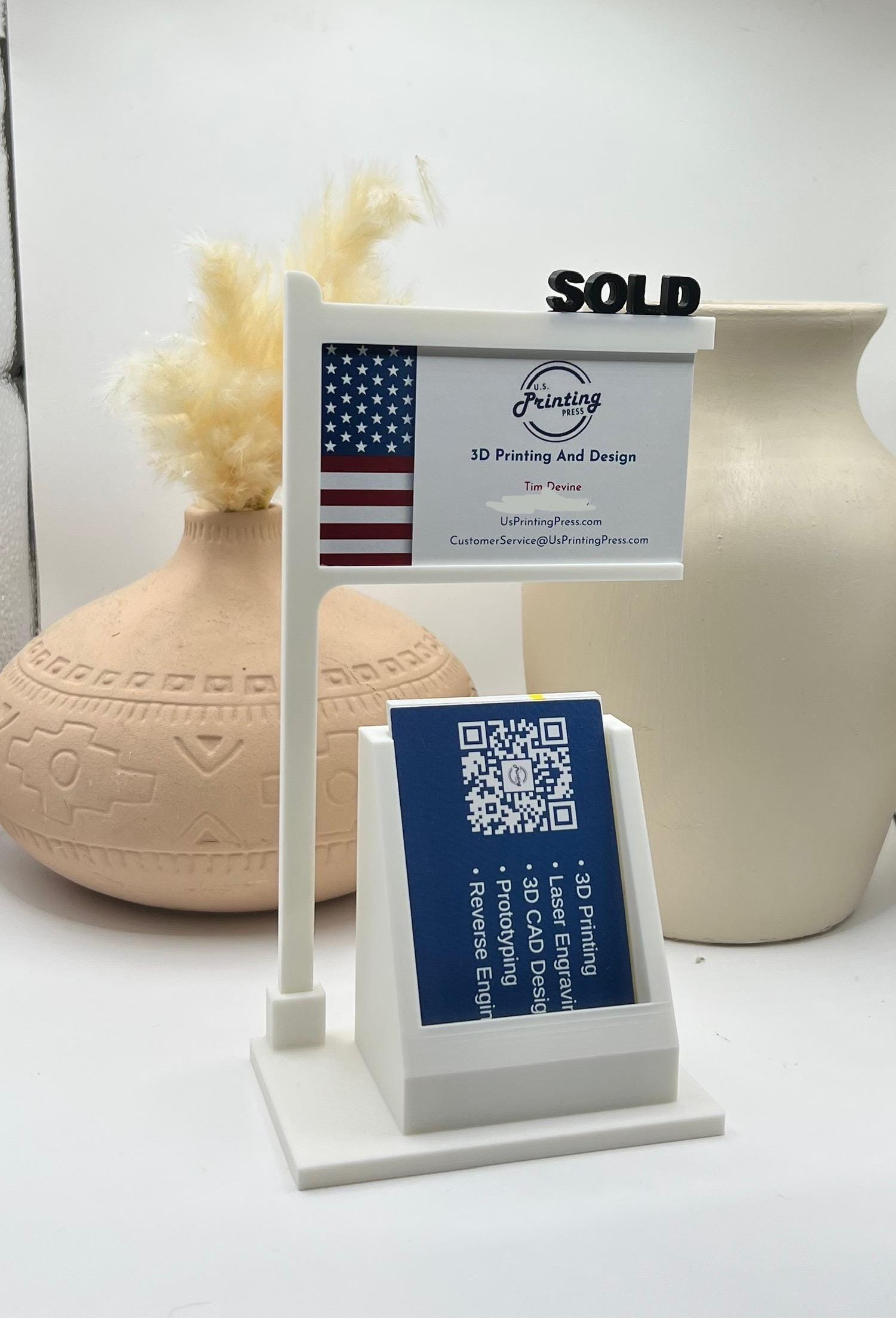 Real Estate SOLD Sign Business Card Holder Upright - Etsy