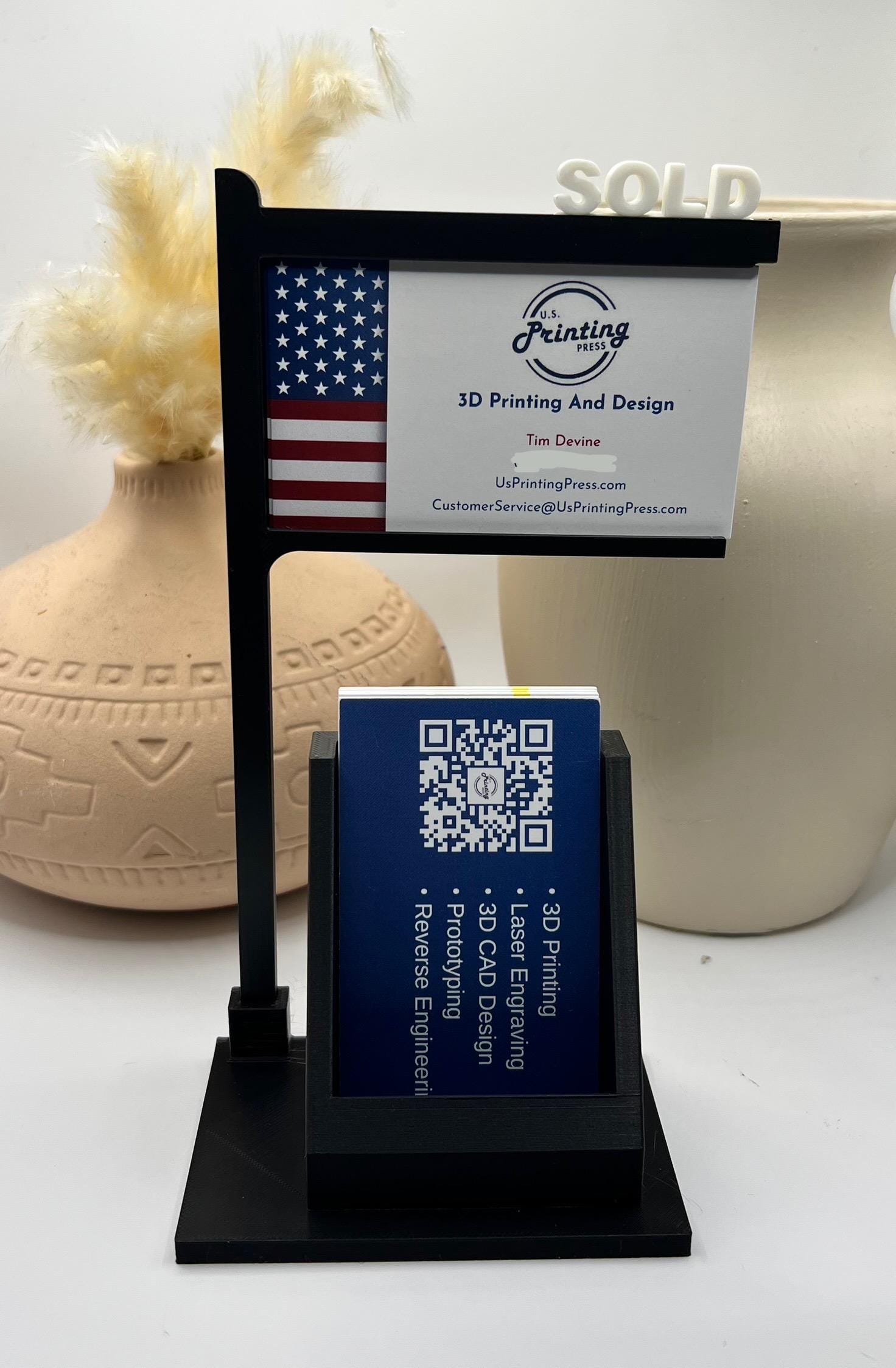 Real Estate SOLD Sign Business Card Holder Upright - Etsy