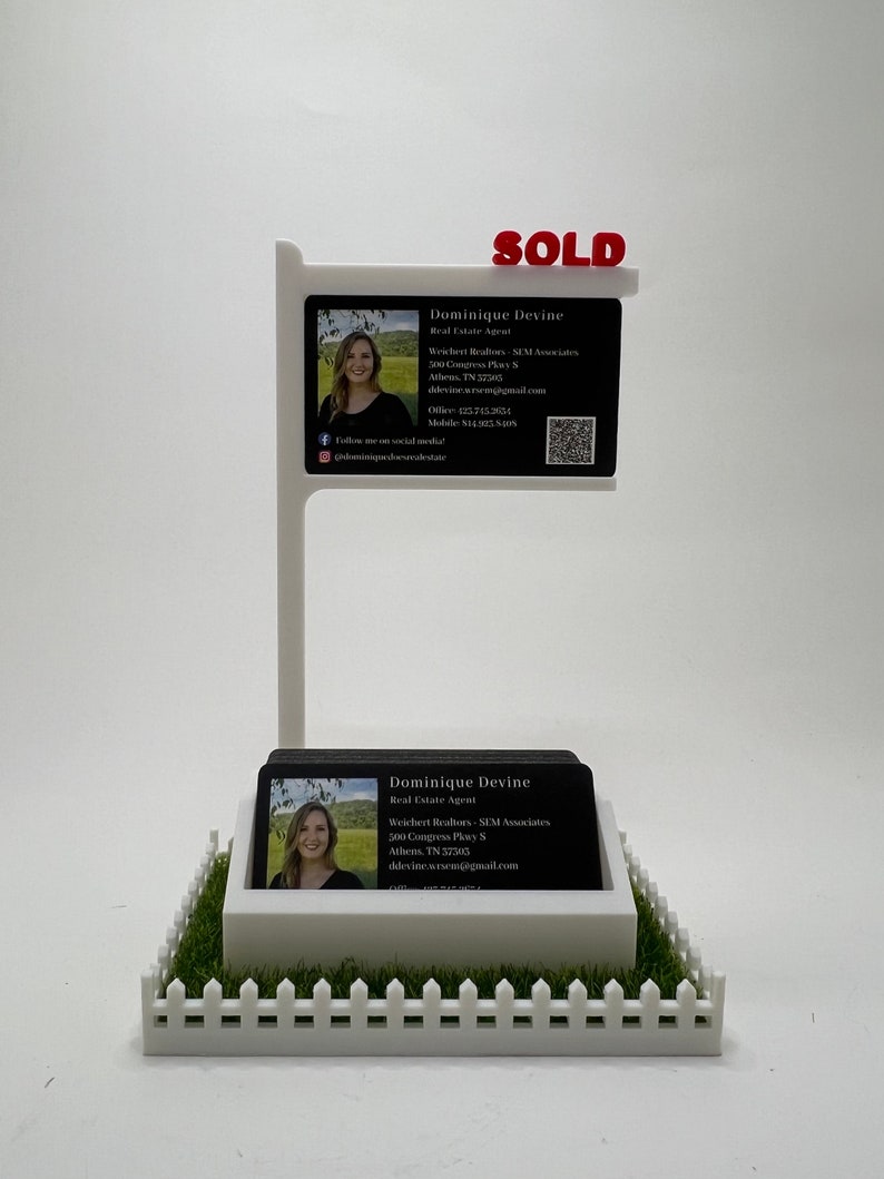 Real Estate SOLD Sign Business Card Holder - Etsy