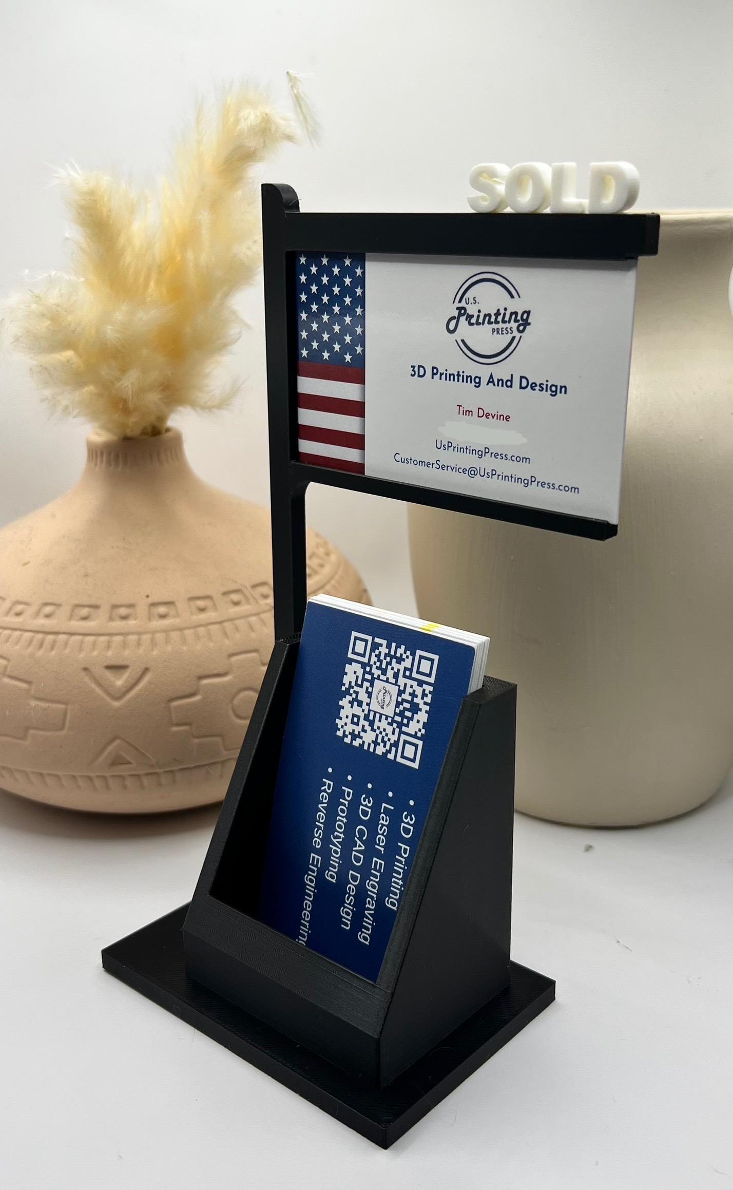 Real Estate SOLD Sign Business Card Holder Upright - Etsy