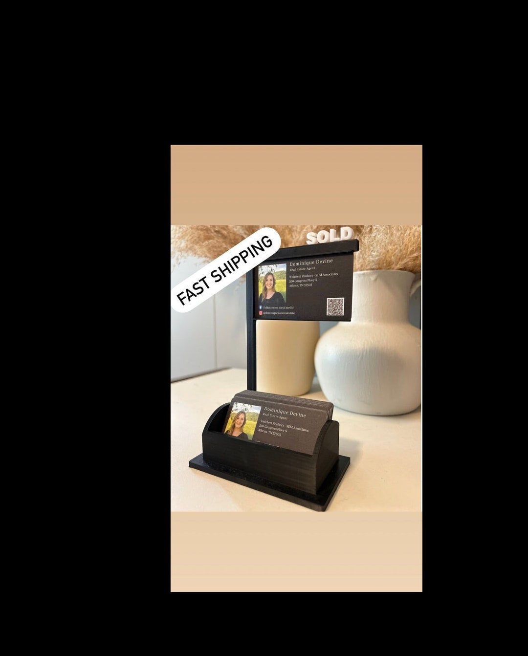 Real Estate SOLD Sign Business Card Holder - Etsy