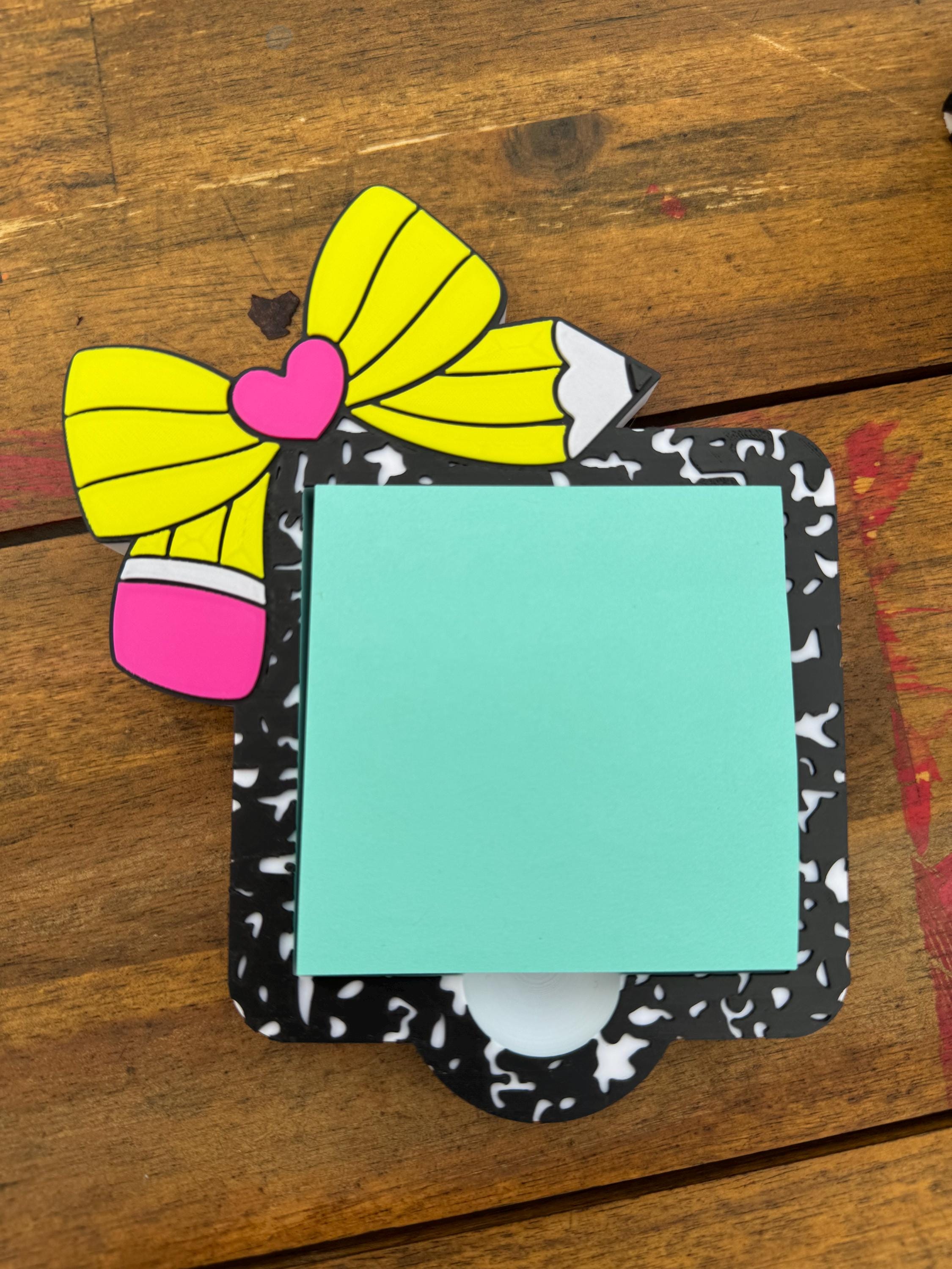 Composition Notebook Pencil Bow Teacher Gift | Pen Holder | Post-it ...