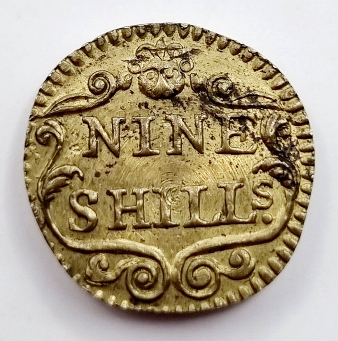 Copper Alloy Post Medieval 'NINE SHILLS' Portuguese Coin Weight Circa ...