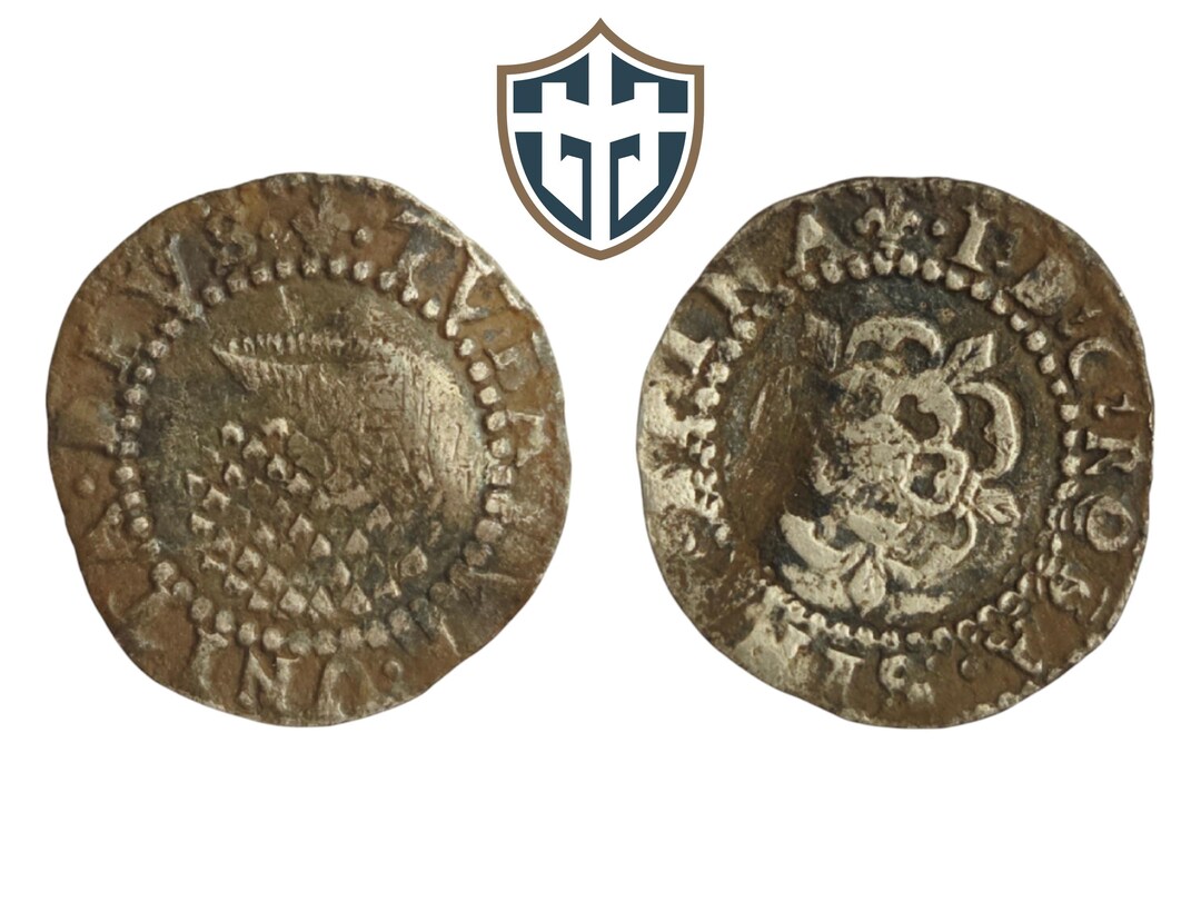 King James I Silver Hammered Penny Coin Circa 1603-1625 AD, Metal ...
