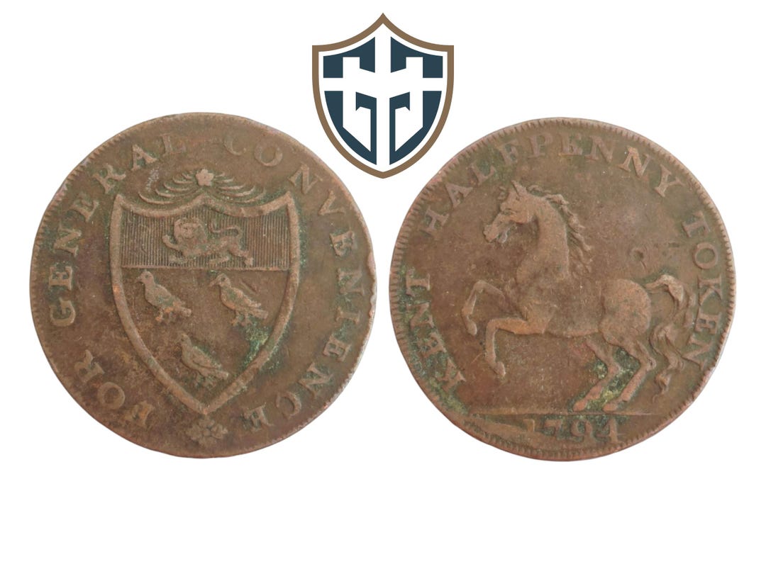 Kent-goudhurst Copper Halfpenny Condor Token Circa 1794 AD, History ...