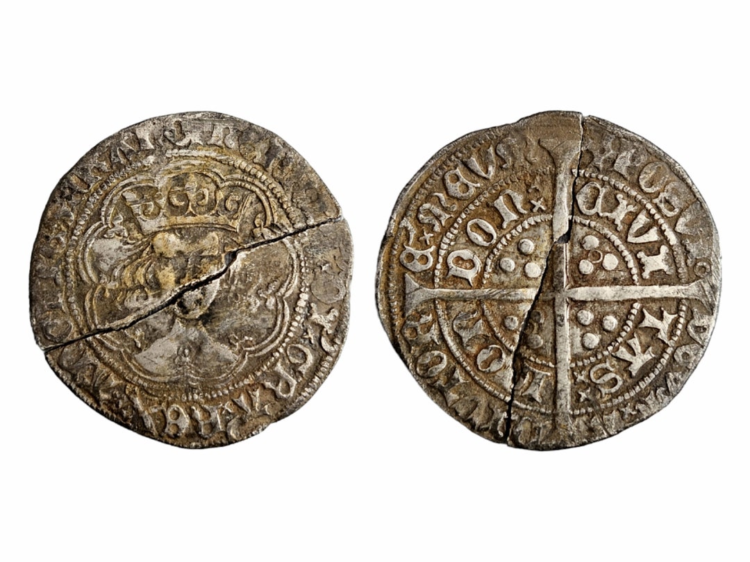 King Henry VI Silver Medieval Hammered Groat Coin broken Circa 1422 ...