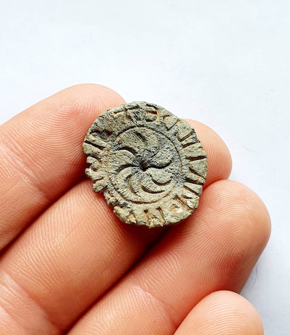 Medieval lead vessica seal mateix circa 12th-13th century AD metal ...