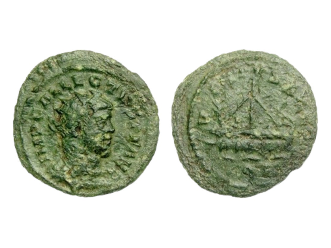 Billon Allectus Quinarius Roman Coin Circa 293-296 AD, Galley Reverse ...