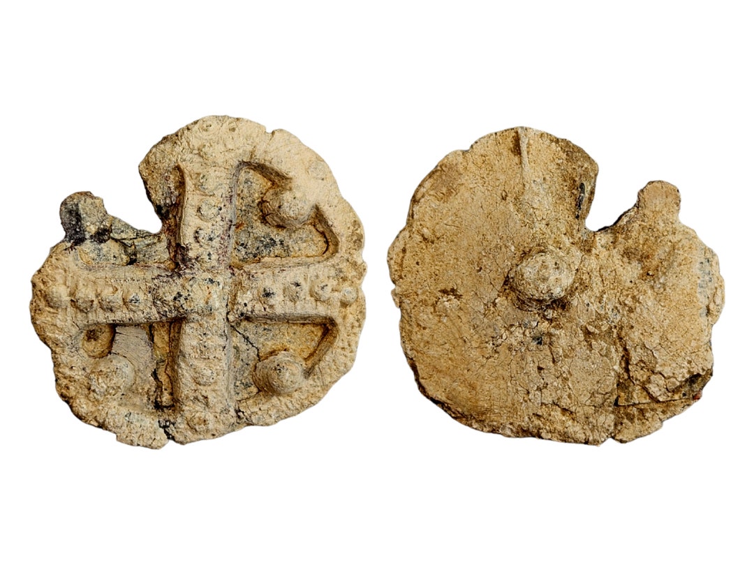 Lead Medieval Cloak Fastener With Saltire Circa 15th Century AD, Metal ...