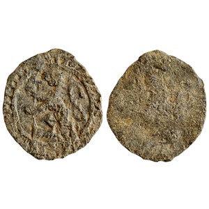 Lead Post Medieval Heraldic Bag Seal With Rampant Lion Circa 16th-17th ...