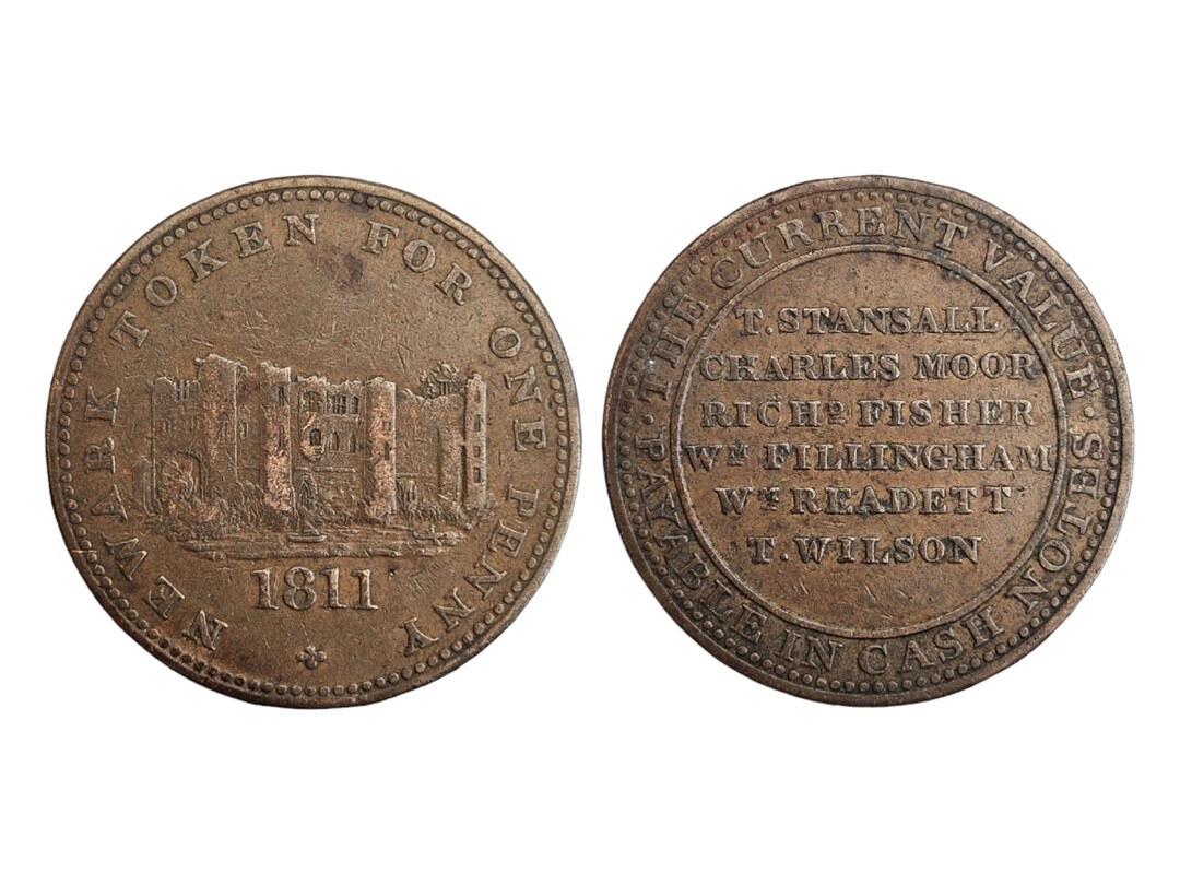 Newark Castle Penny Token Circa 1811 AD, History Gift, Vintage ...