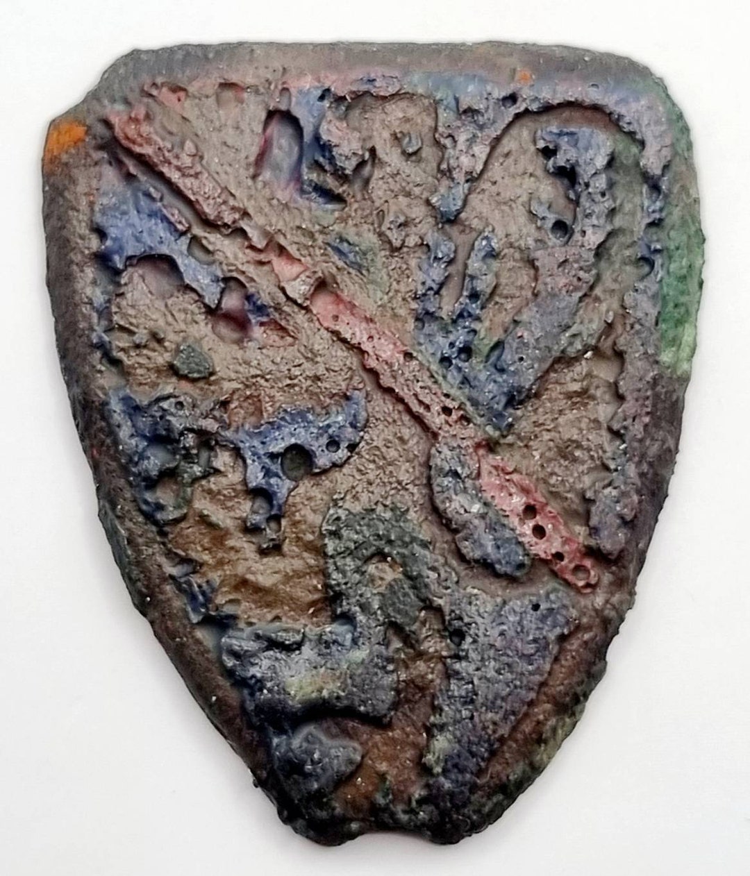 Large Medieval Copper Alloy Enamelled Heraldic Mount Circa 13th-14th ...