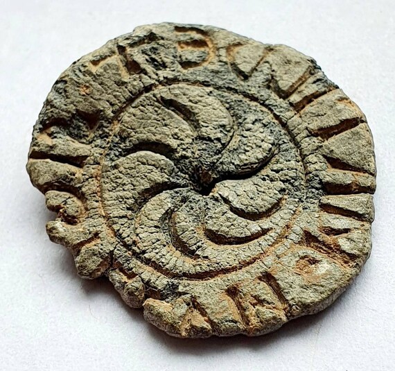 Medieval lead vessica seal mateix circa 12th-13th century AD metal ...