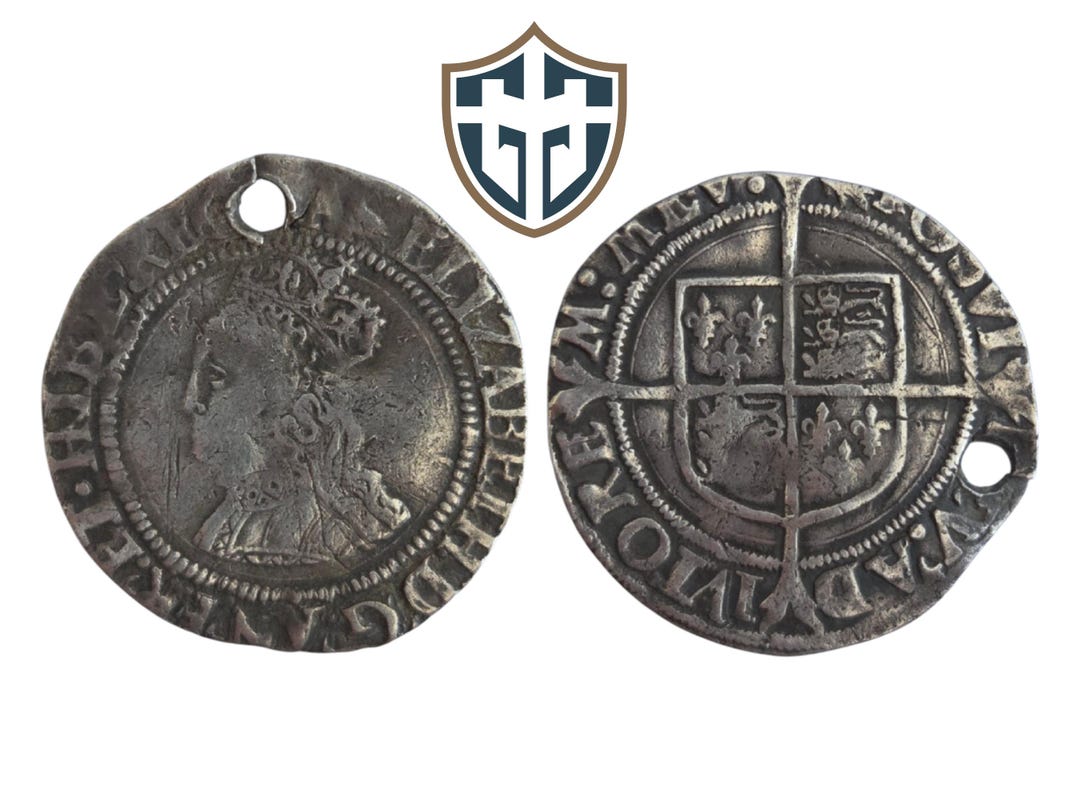 Queen Elizabeth I Silver Hammered Groat Coin Circa 1560-1561 AD, Metal ...