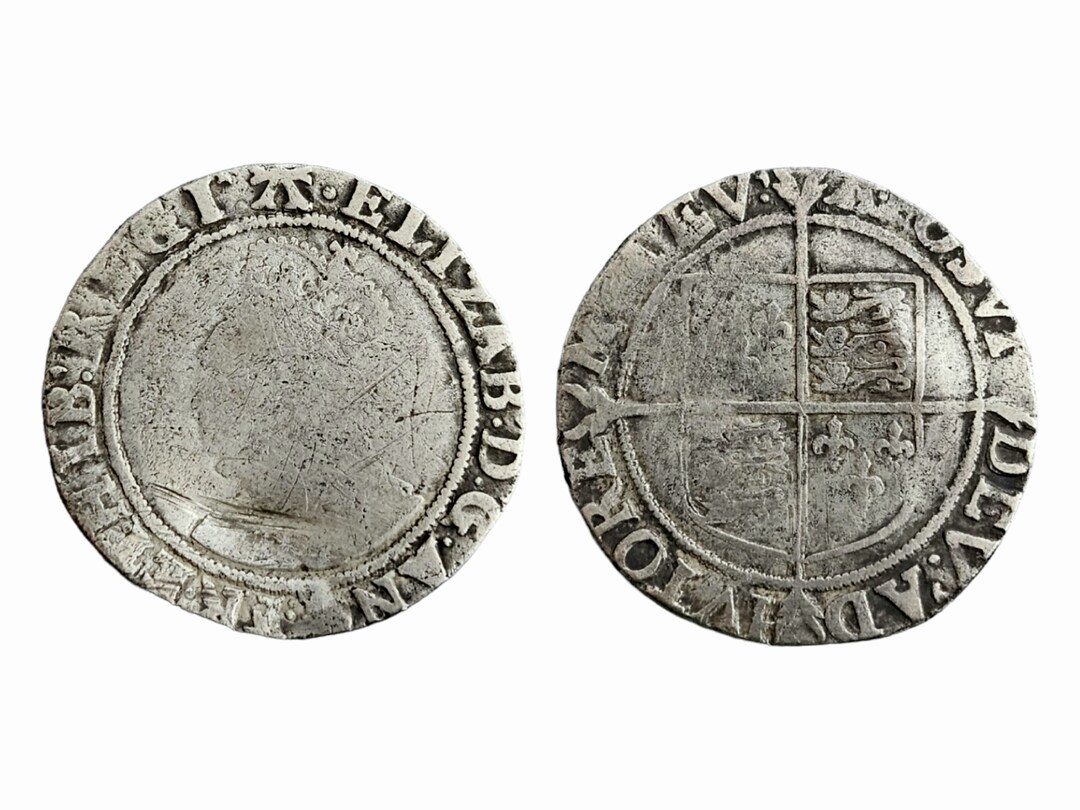 Queen Elizabeth I Silver Hammered Shilling Coin Circa 1582-1584 AD ...